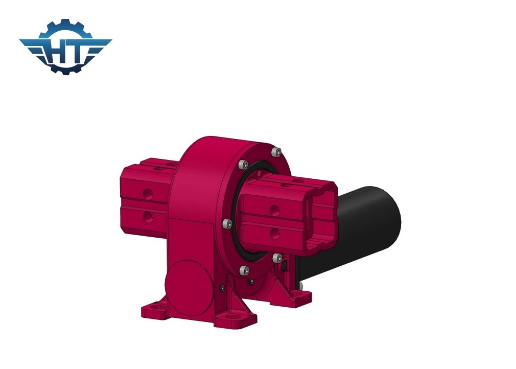 24VDC VE9 Slew Drive Gearbox With Hourglass Worm For Tube Output Solar ...