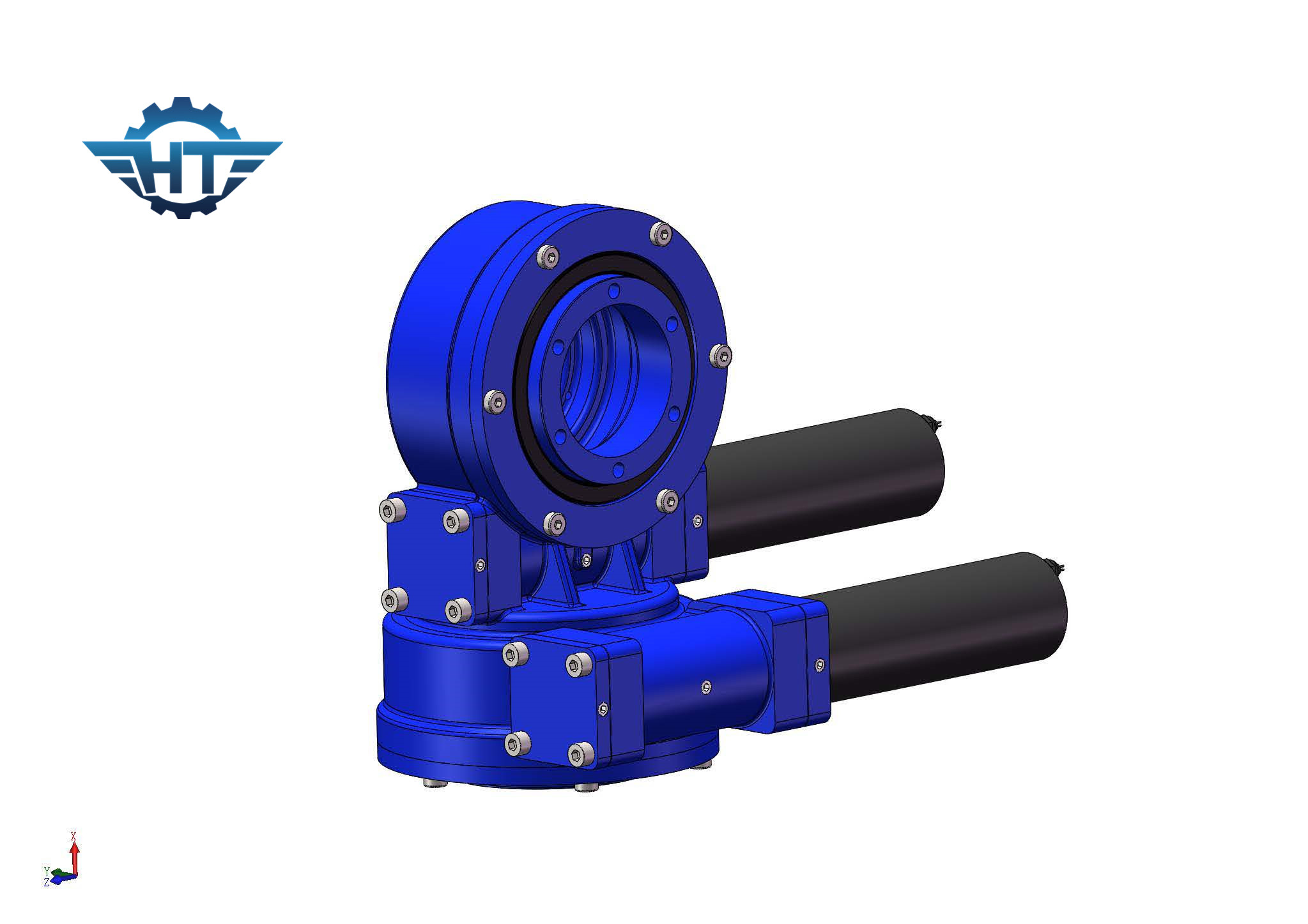 600Nm Dual Axis Solar Slew Drive With 24VDC Motor And Encoders