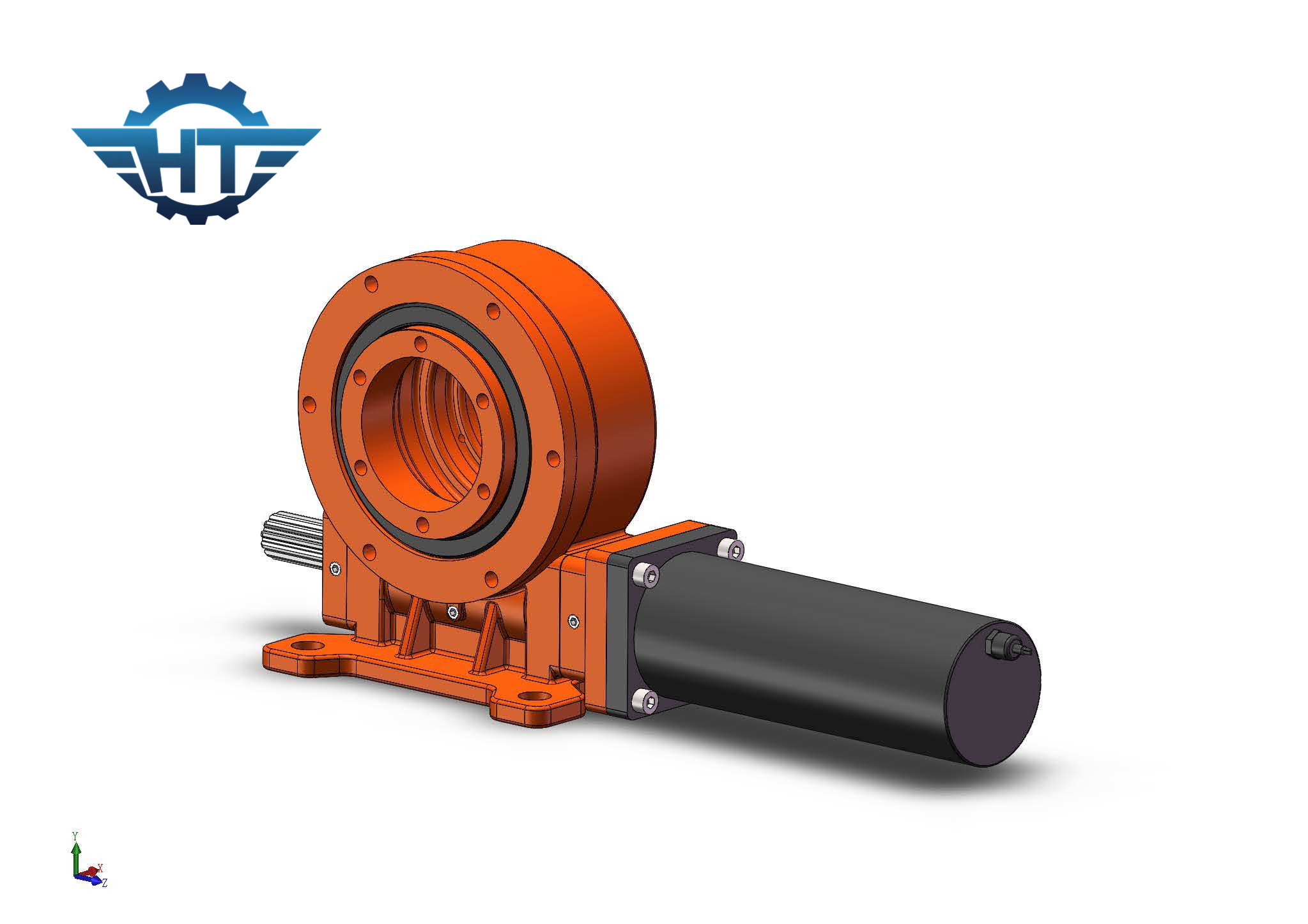 360° Rotation Slew Drive Gearbox, IPll Enclosed Housing For Solar ...